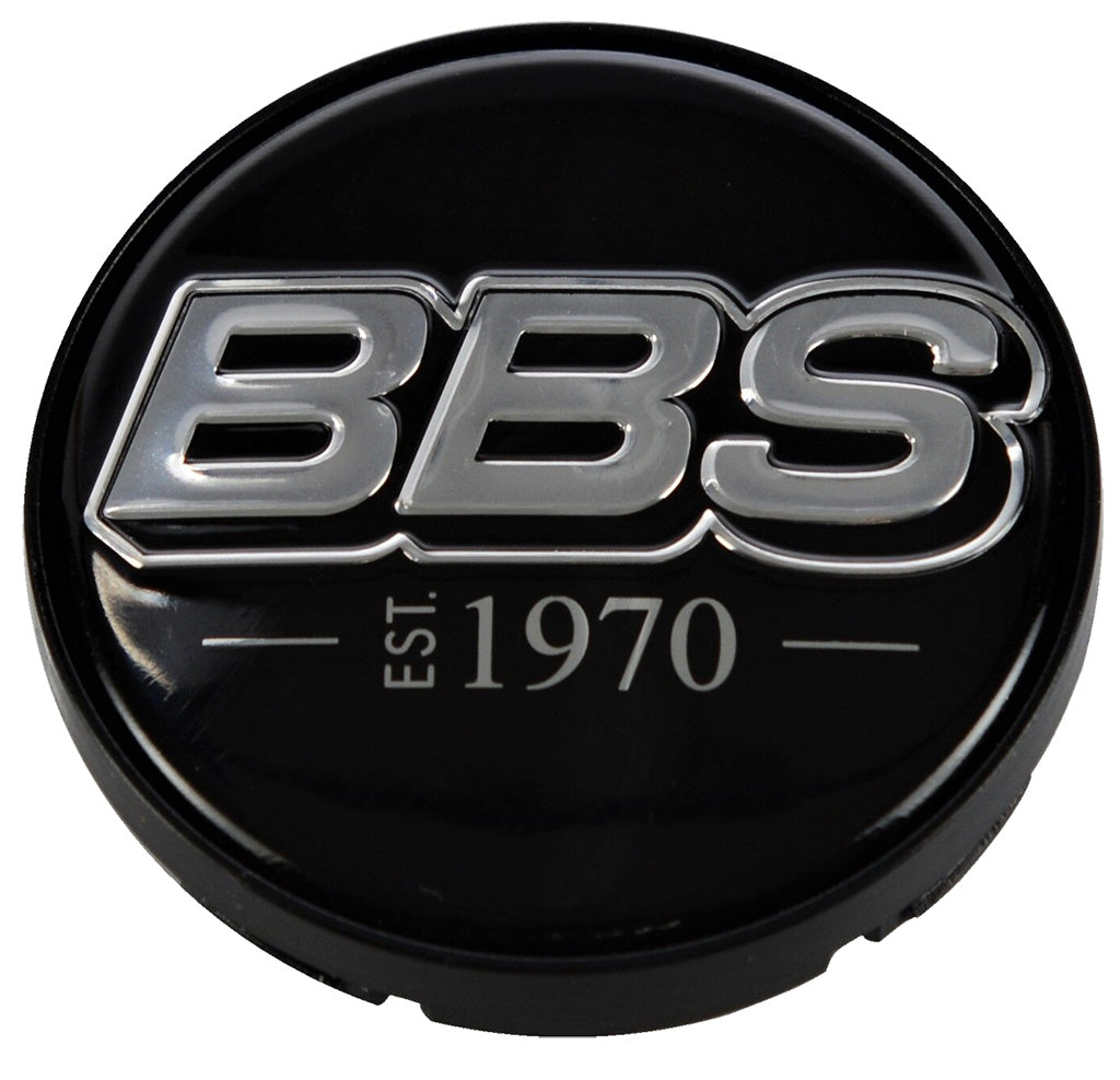 BBS LOGO Center Cap Set 56mm Black/Plat-Silver EST. 1970