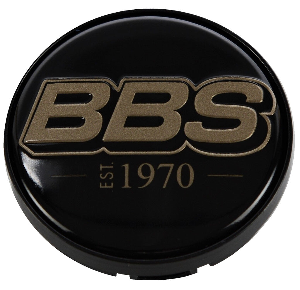 BBS LOGO Center Cap Set 56mm Black/Gold EST. 1970